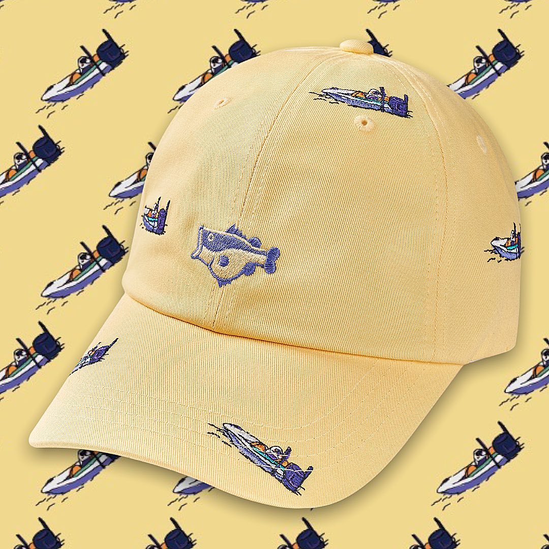 💥NEW 🔥🎣 Fat Bass Signature Bass Boars Hat in Light Sunshine.